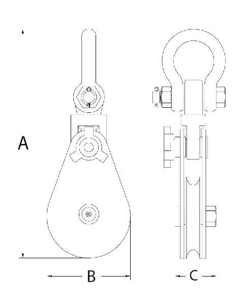 Heavy Duty Snatch Block (Swivel Shackle) - Lifting Gear AU