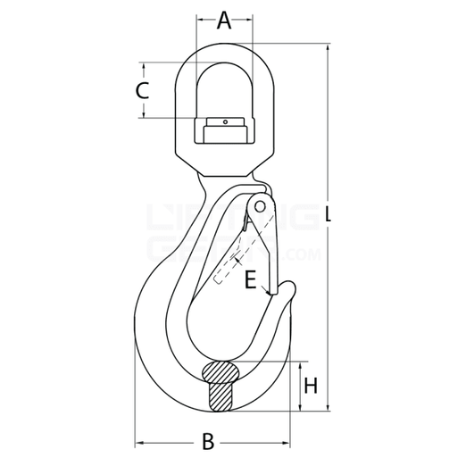 Grade 80 Swivel Hook With Safety Catch - Lifting Gear AU
