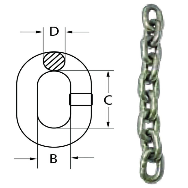 Bridco Regular Link Stainless Steel Chain - Lifting Gear AU